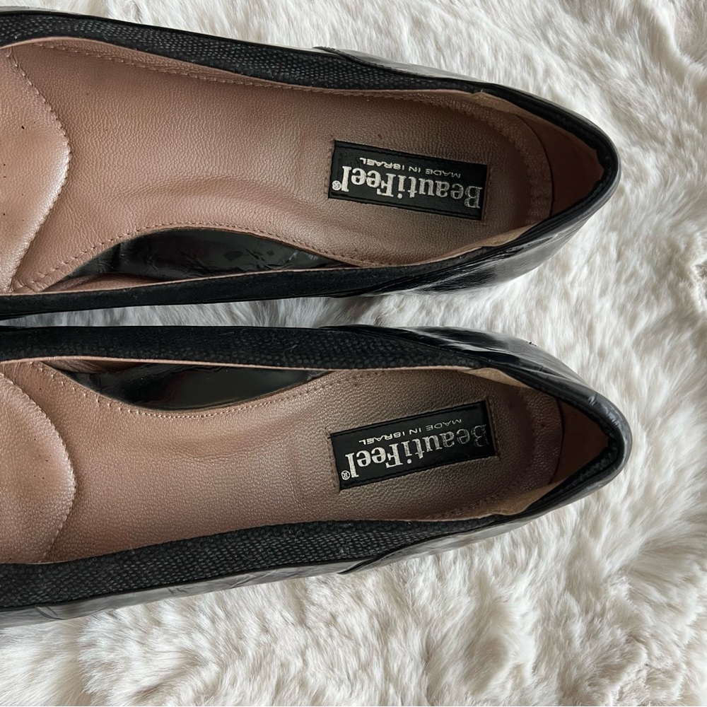 Beautifeel Black Patent Leather & Fabric Top Comfy Sh… - Gem